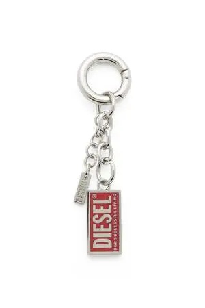 DIESEL® Metal Keyring With Biscotto Logo Charm - Silver