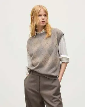 Johnstons Of Elgin Clan Argyle Cashmere Tank