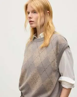Johnstons Of Elgin Clan Argyle Cashmere Tank