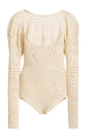 Ulla Johnson Josephine Scoop-neck Knit Cotton Bodysuit - White