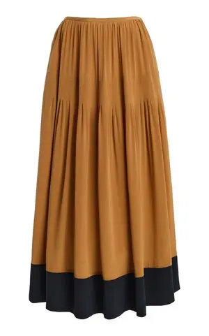 Ulla Johnson Yvette Mid-rise Silk Midi Skirt - Tan