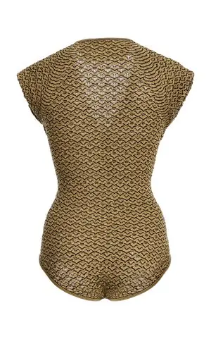 Ulla Johnson Elin Patterned Merino-wool Bodysuit