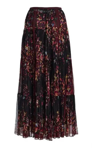 Ulla Johnson Gaelle Printed Silk Maxi Skirt