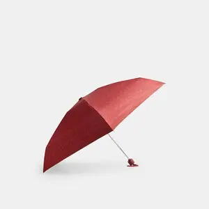 COACH OUTLET Uv Protection Mini Umbrella In Signature Print Silver/crimson