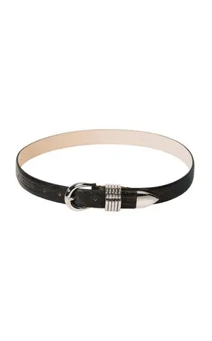 DEHANCHE Hollyhock Lizard-effect Leather Belt - Brown