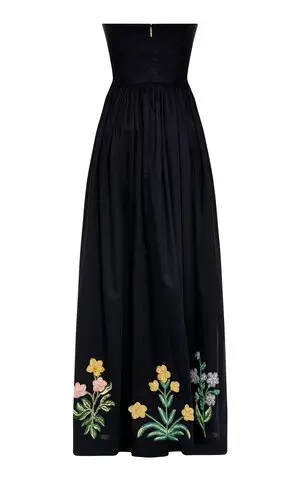 Agua Bendita Embroidered Cotton Maxi Dress