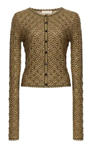 Ulla Johnson Vivienne Patterned Merino-wool Cardigan - Neutral