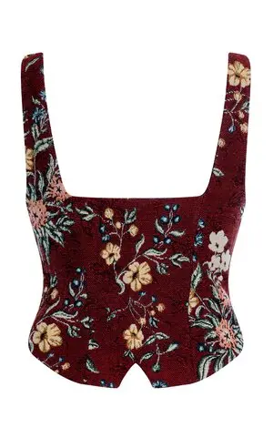 Agua Bendita Pergamino Isolda Cotton-blend Top