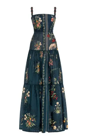Agua Bendita Lima Maxi Isolda Linen Dress - Multi