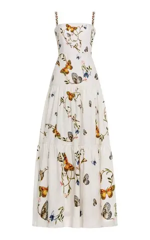Agua Bendita Lima Maxi Orquidea Linen Maxi Dress - Multi