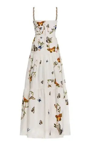 Agua Bendita Lima Maxi Orquidea Linen Maxi Dress