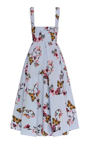 Agua Bendita Alcaparra Orquidea Cotton Maxi Dress