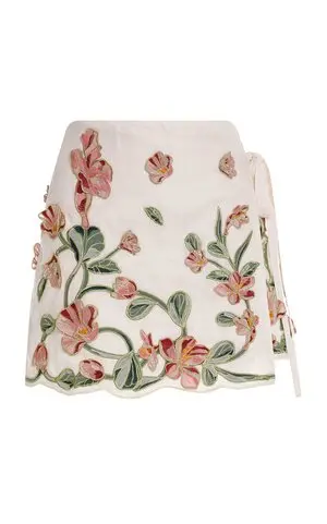 Agua Bendita Luna Castillo Linen Shorts - Multi