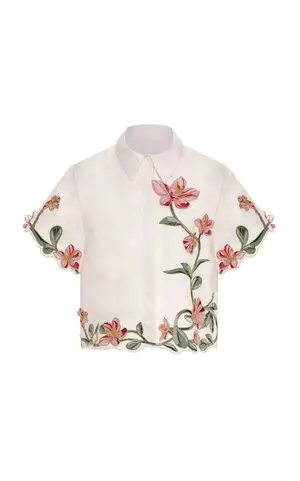 Agua Bendita Virtuosa Castillo Linen Top - Multi