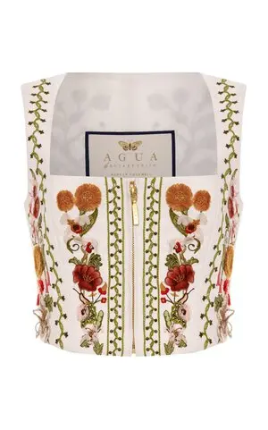 Agua Bendita Cornalina Tristan Linen Top - Multi