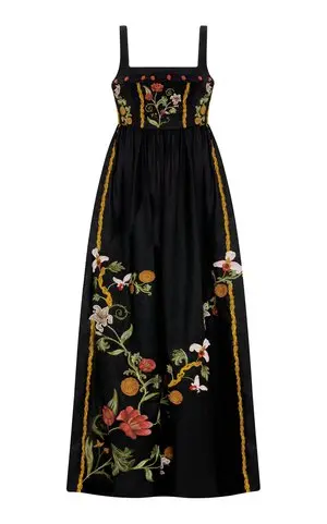 Agua Bendita Barbara Tristan Linen Maxi Dress - Multi