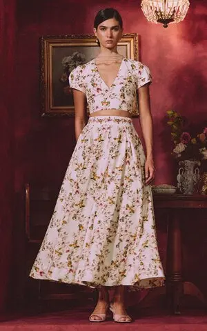 Agua Bendita Delta Orquidea Cotton Maxi Skirt