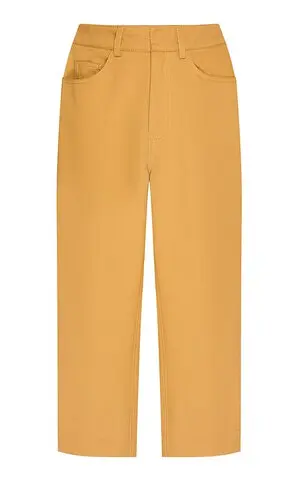 Zimmermann Clash Drill Cotton Capri Pants - Tan