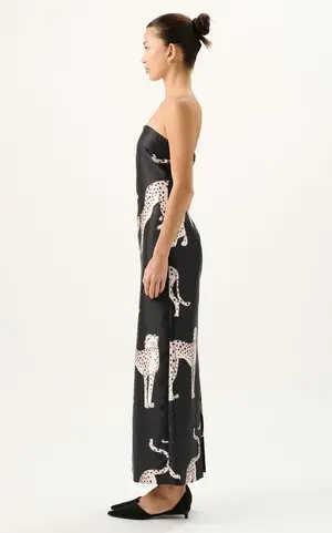 ROAME Pasca Cheetahl Strapless Maxi Dress