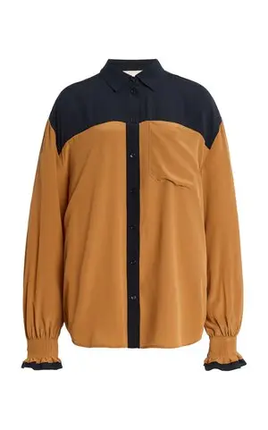 Ulla Johnson Nova Colorblock Silk Blouse