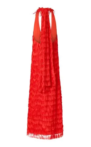 ROAME Ischia Fringe Halter Maxi Dress