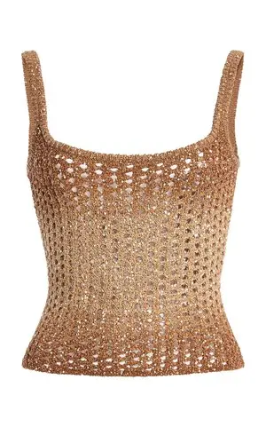 Ulla Johnson Monroe Sequined Knit Tank Top - Neutral