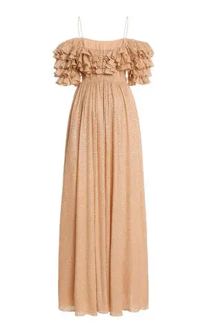 Ulla Johnson Persephone Off-the-shoulder Metallic Silk-blend Gown
