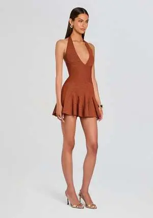 Retrofete Azelma Metallic Knit Mini Dress