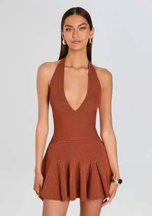 Retrofete Azelma Metallic Knit Mini Dress