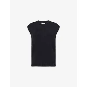 Vince Round-neck Ribbed Cotton-blend Vest - Black