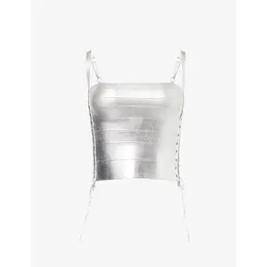 JADED LONDON Lace-up Corset Top - Silver
