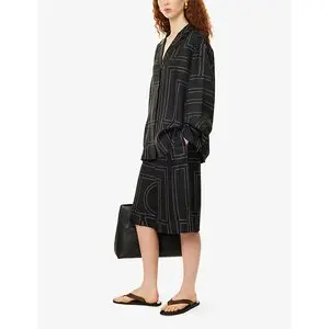 TOTEME Embroidered Silk Bermuda Shorts
