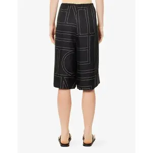 TOTEME Embroidered Silk Bermuda Shorts