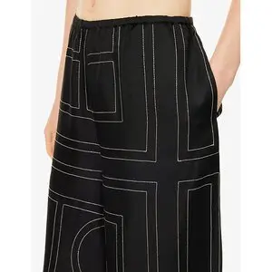 TOTEME Embroidered Silk Bermuda Shorts