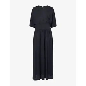 TOTEME Cotton And Silk Midi Dress - Black