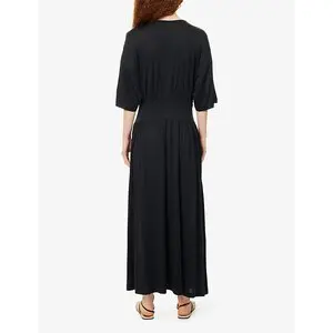 TOTEME Cotton-and-silk Midi Dress - Black