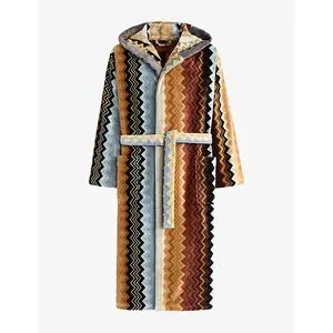 Missoni Giacomo Hooded Cotton-terry Robe - Black Multicolour