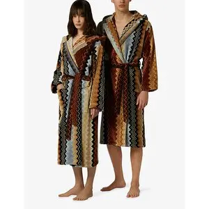 Missoni Giacomo Hooded Cotton-terry Robe - Black Multicolour