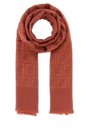 Fendi Brick Silk Scarf - Red
