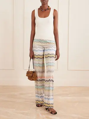 Missoni Striped Crochet Wide-leg Pants