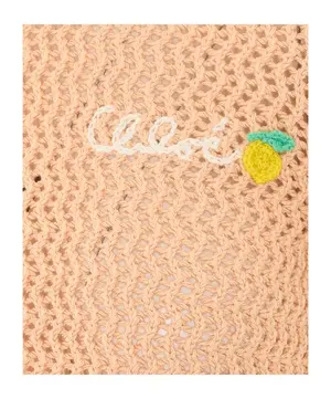 Chloé Logo Detailed Open-knit Top - Bleached Orange