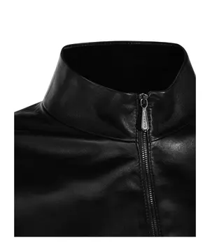 Gucci Soft Leather Zip-up Bomber Jacket - Black