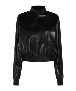 Gucci Soft Leather Zip-up Bomber Jacket - Black