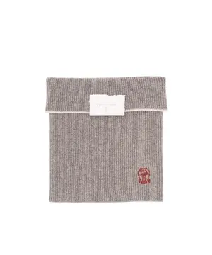 Brunello Cucinelli Ribbed Knit Scarf - Gray