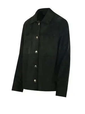 Max Mara S Abisso" Leather Shirt Jacket - Green