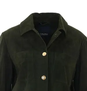 Max Mara S Abisso" Leather Shirt Jacket - Green