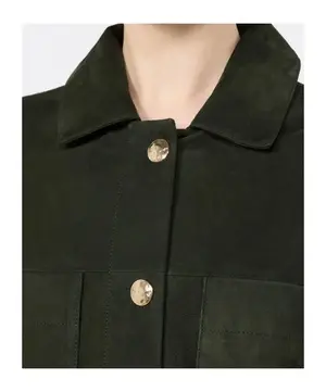 Max Mara S Abisso" Leather Shirt Jacket - Green