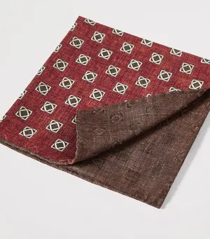 Brunello Cucinelli Silk Geometric Square Scarf - Orange