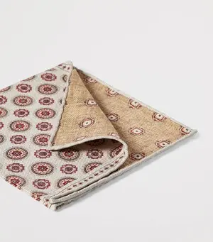 Brunello Cucinelli Silk Pocket Square - Blue