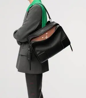 Loewe Large Leather Amazona 180 Shoulder Bag - Black